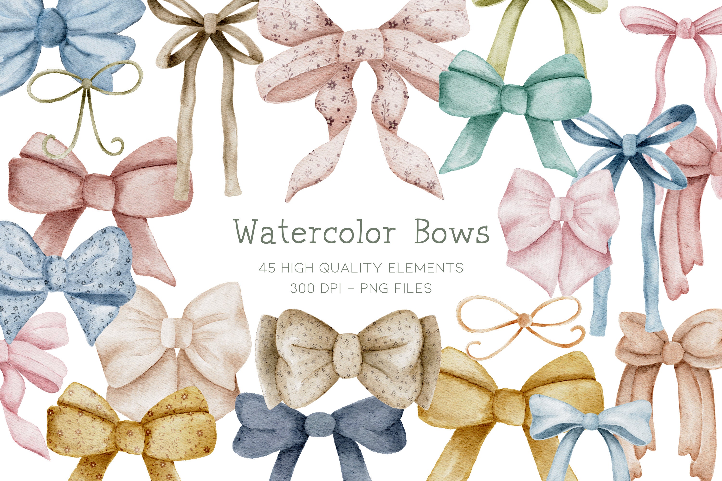 Watercolor Bows Clipart, Bow Png, Ribbon Clipart, Pink Bow Clipart ...