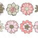 Pink Retro Flowers, Vintage Floral Clip Art, Retro Floral Clipart ...