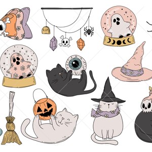 Groovy Halloween Clipart, Groovy Clipart Bundle, Fall Clipart, Pastel ...