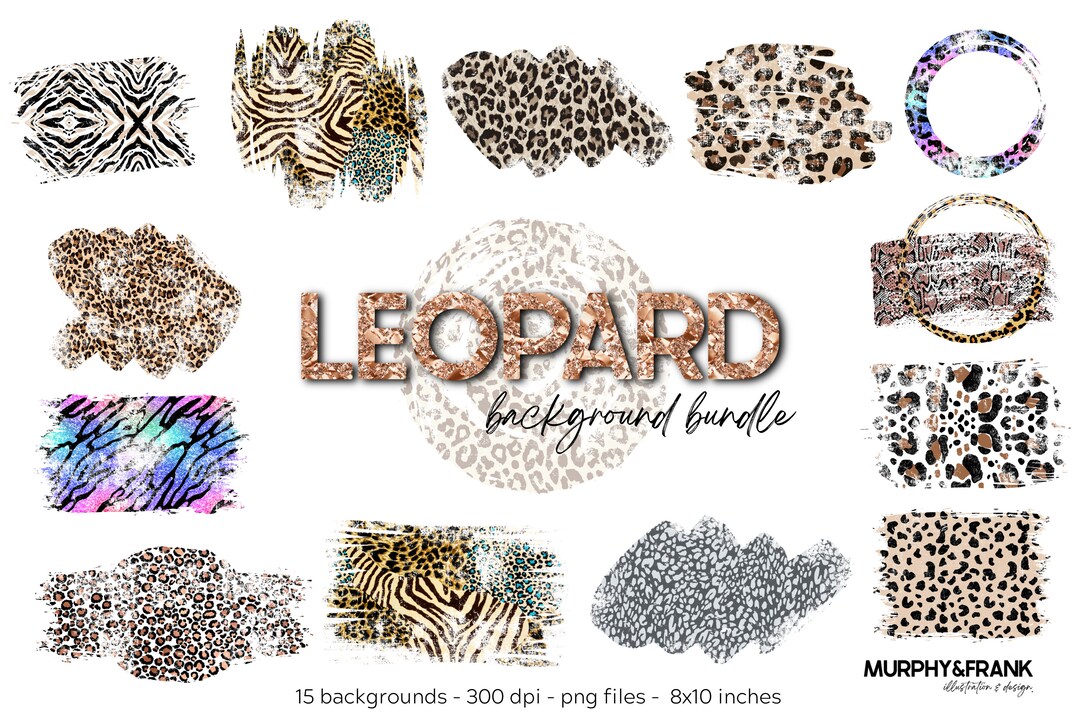 Leopard Sublimation Background Bundle, Leopard Background Png, Leopard ...