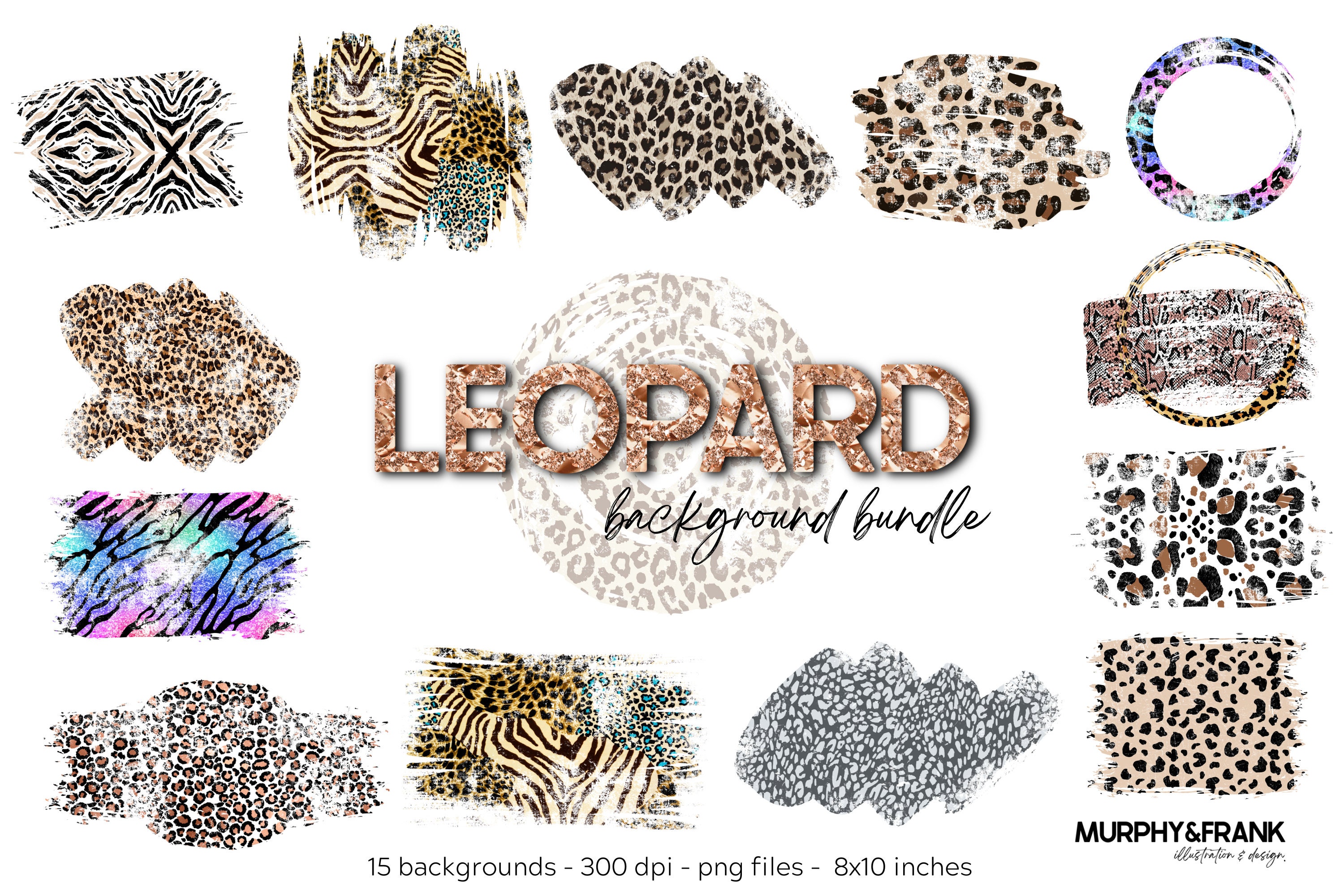 Leopard Sublimation Background Bundle, Leopard Background Png, Leopard ...