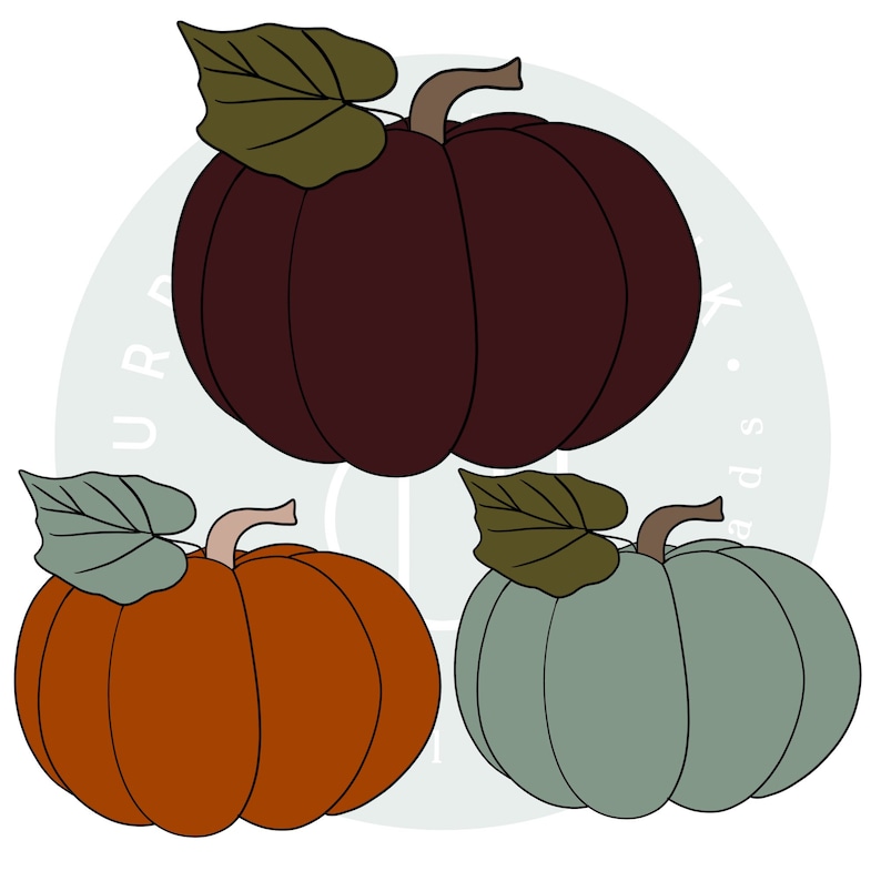 Fall Pumpkin Clipart, Autumn Clip Art Pumpkins, Pumpkin Bundle Png ...