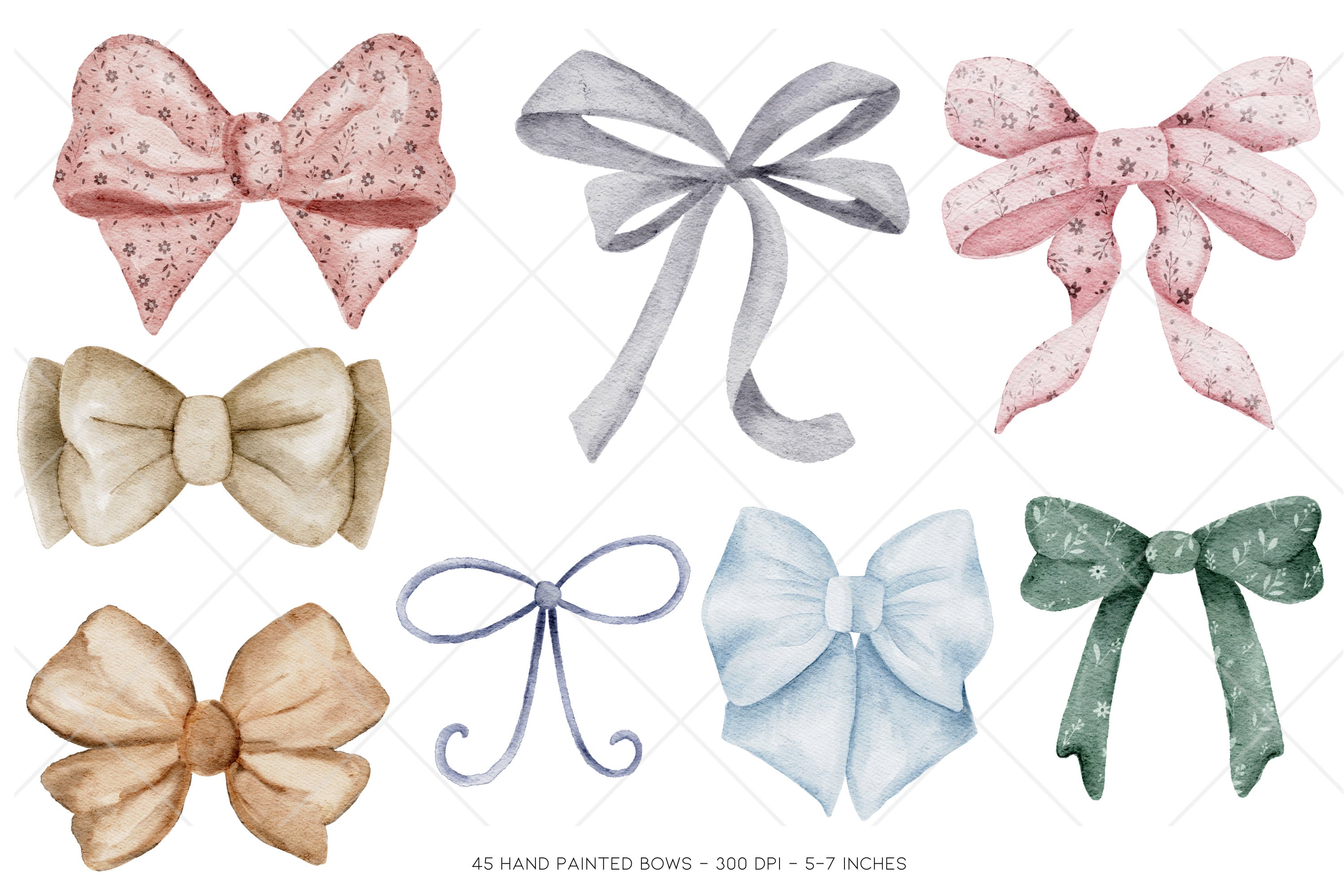 Watercolor Bows Clipart, Bow Png, Ribbon Clipart, Pink Bow Clipart ...