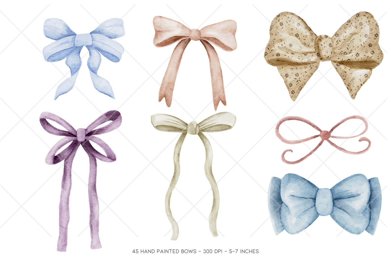 Watercolor Bows Clipart, Bow Png, Ribbon Clipart, Pink Bow Clipart ...