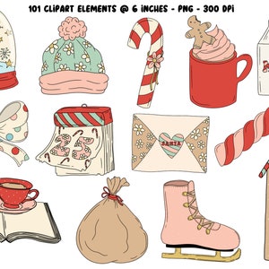Groovy Christmas Clipart, Christmas Clip Art, Retro Christmas Clipart ...