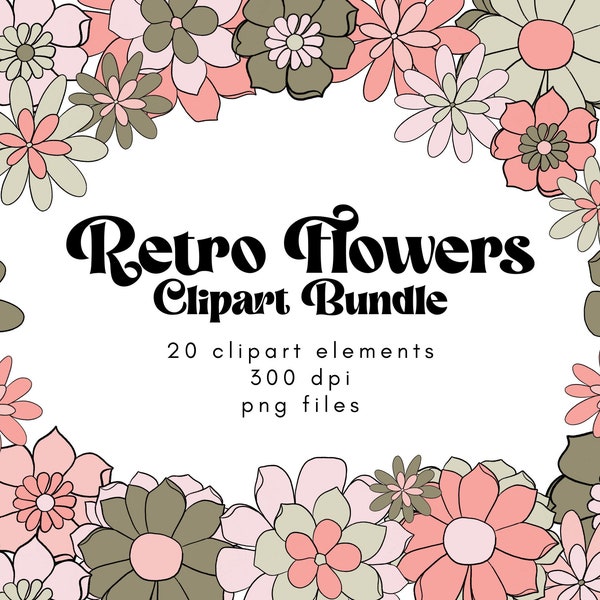 Pink Flower Clip Art - Etsy