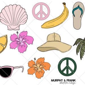 Groovy Clipart, Retro Clipart, Tropical Clipart, Summer Clipart, Groovy ...