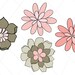 Pink Retro Flowers, Vintage Floral Clip Art, Retro Floral Clipart ...