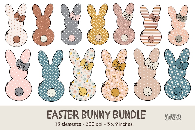 Easter Bunny Clipart, Bunny Clipart, Bunnies Clipart, Boho Easter Png ...