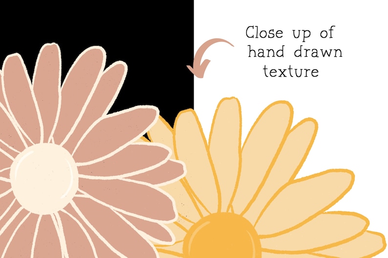 Pastel Retro Daisy Clipart Boho Clipart Flowers Flower - Etsy