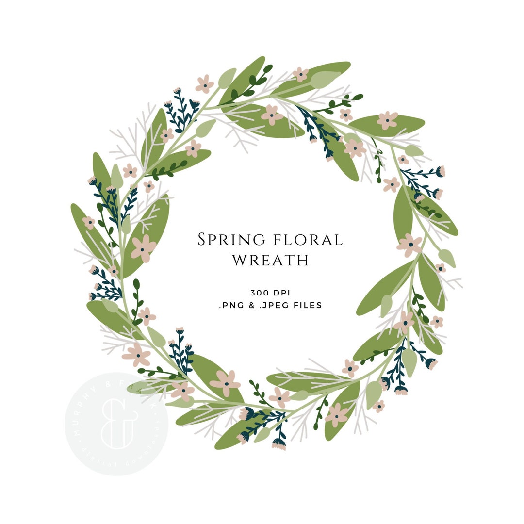 Wreath Clipart, Spring Clipart, Floral Clipart, Floral Wreath Png ...