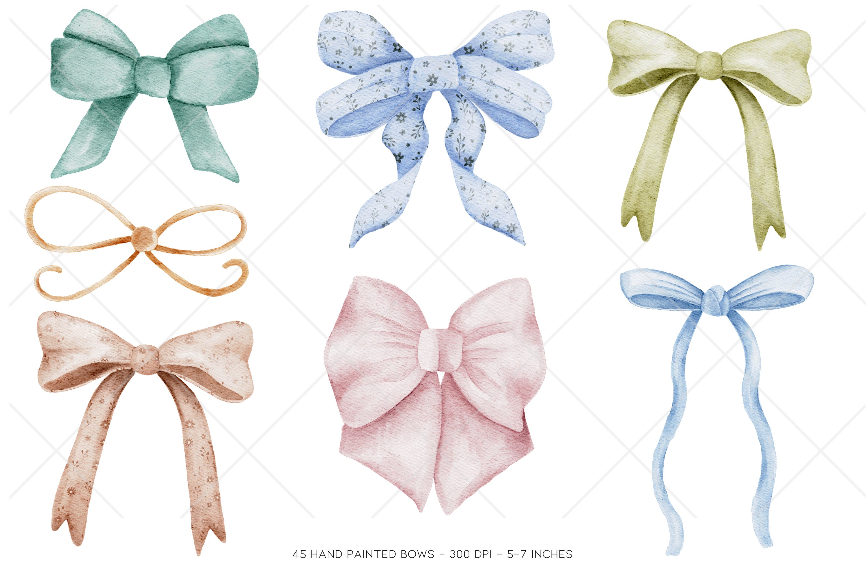 Watercolor Bows Clipart, Bow Png, Ribbon Clipart, Pink Bow Clipart ...