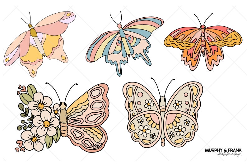 Butterfly Clipart Butterfly Png Butterflies Clip Art Cute - Etsy