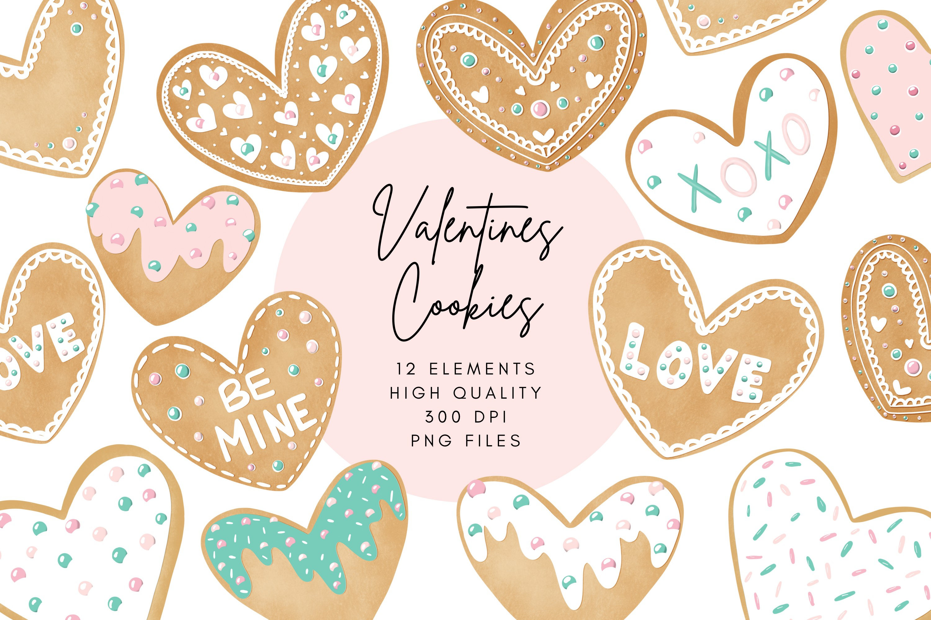 Valentines Day Clipart, Sugar Cookie Png, Heart Cookie Clipart, Sugar ...