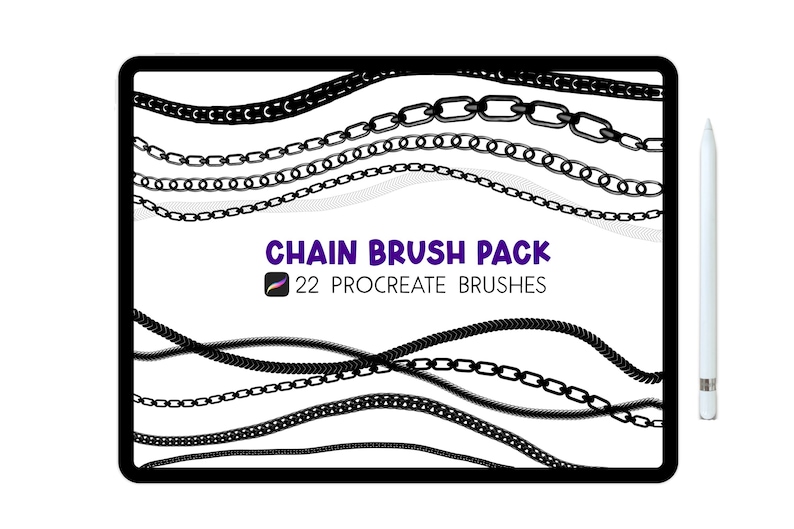 Procreate Brushes, Chain Procreate Brush, Procreate Chain Brush, Chain ...