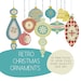 Christmas Clipart, Retro Christmas Ornament Clipart, Holiday Clipart ...