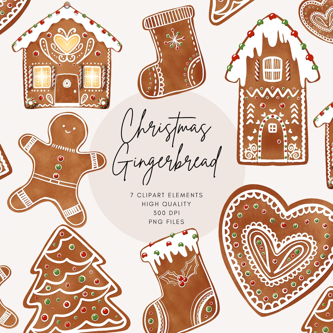 Gingerbread Clipart, Christmas Cookies Png, Winter Clipart, Holiday ...