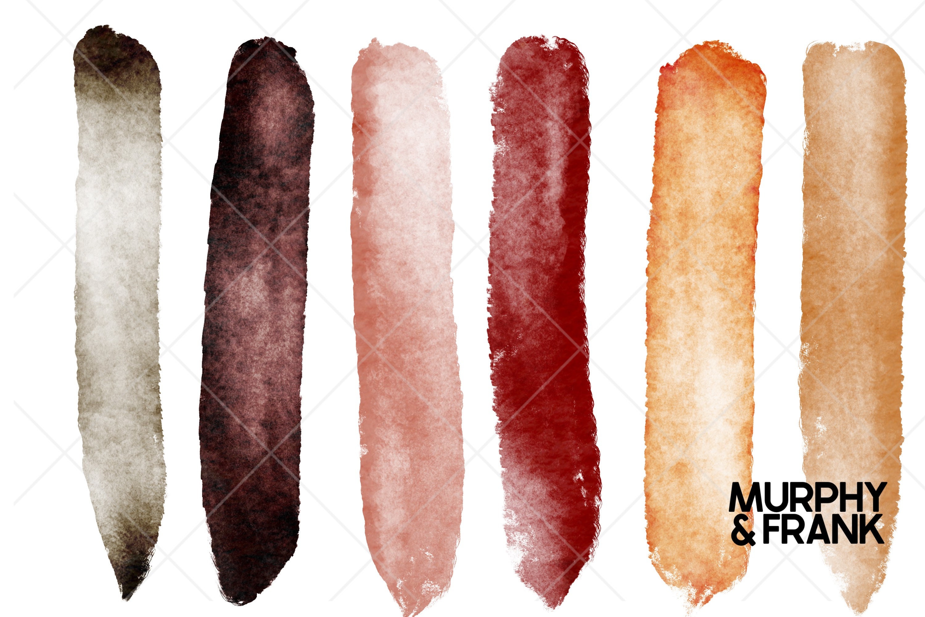 Brush Strokes Clipart, Fall Watercolor Clipart, Border Clipart, Planner ...
