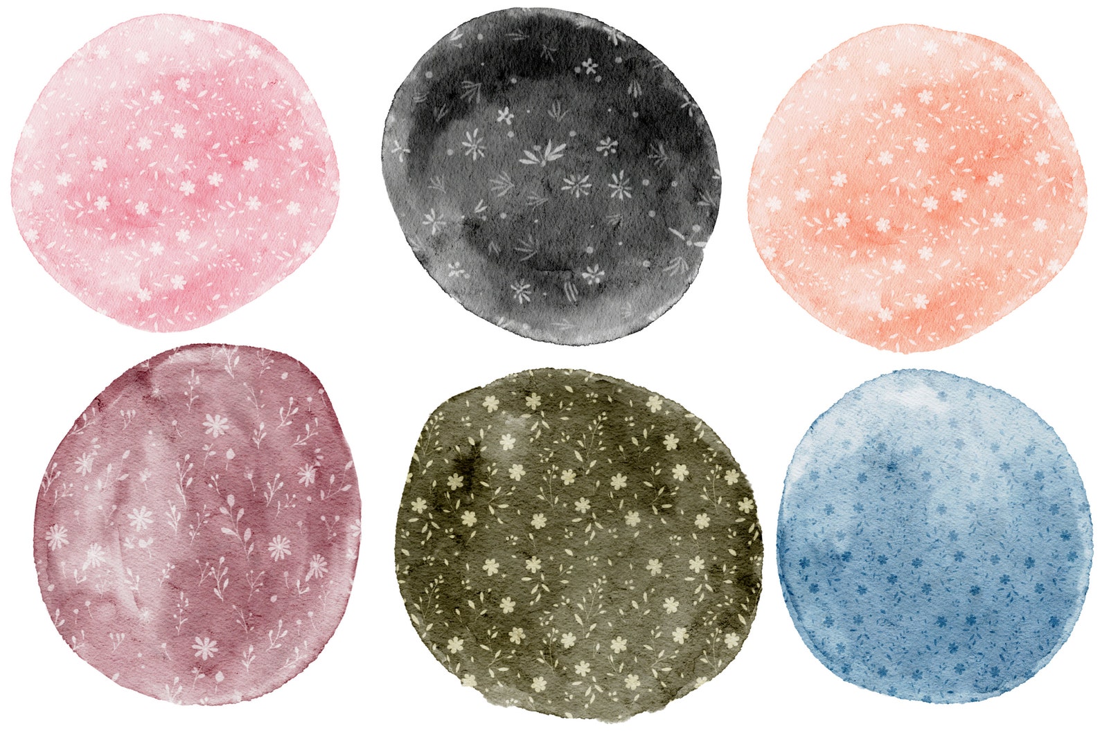Watercolor Circle Clipart, Cottagecore Clipart, Circle Png, Abstract ...