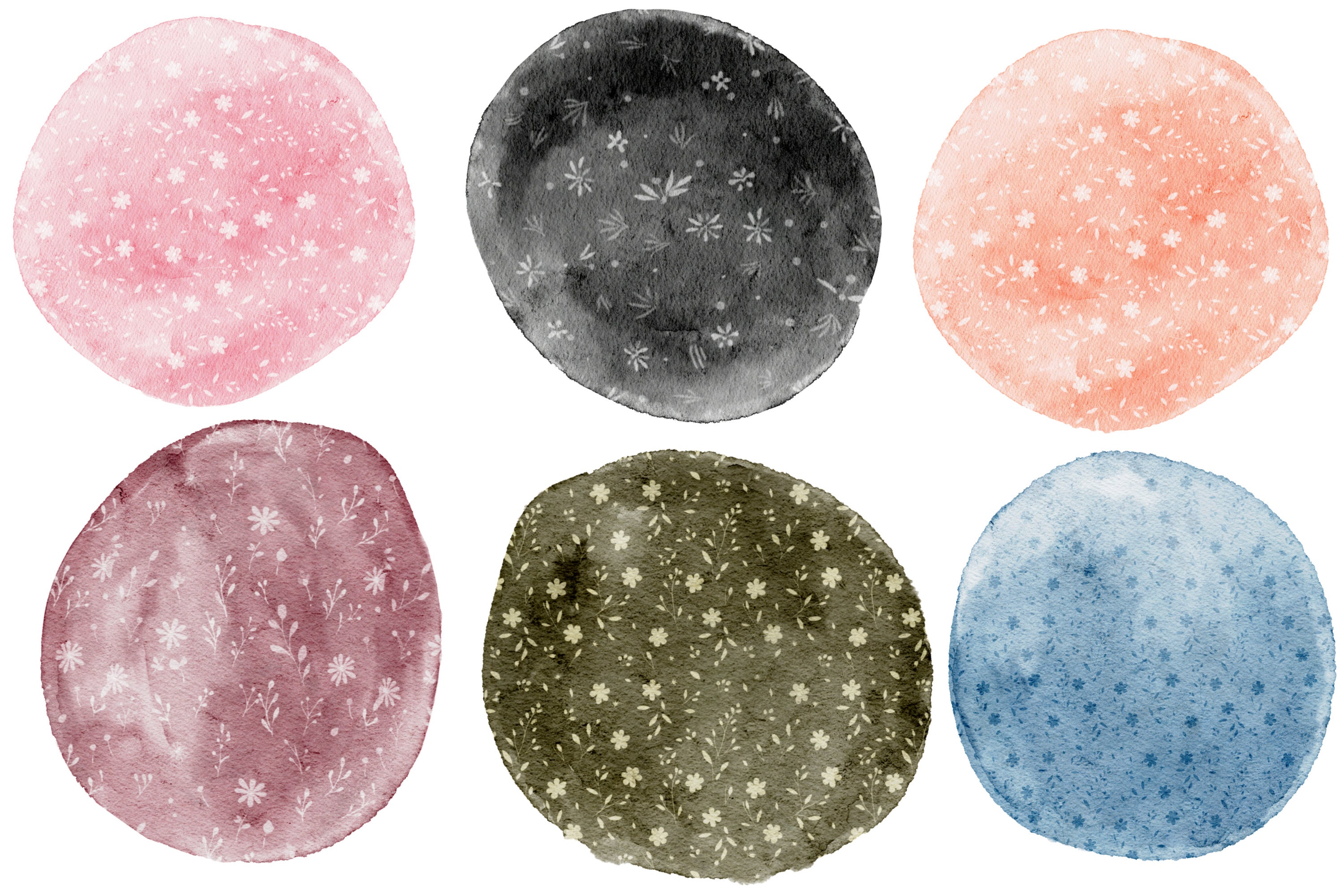 Watercolor Circle Clipart, Cottagecore Clipart, Circle Png, Abstract ...