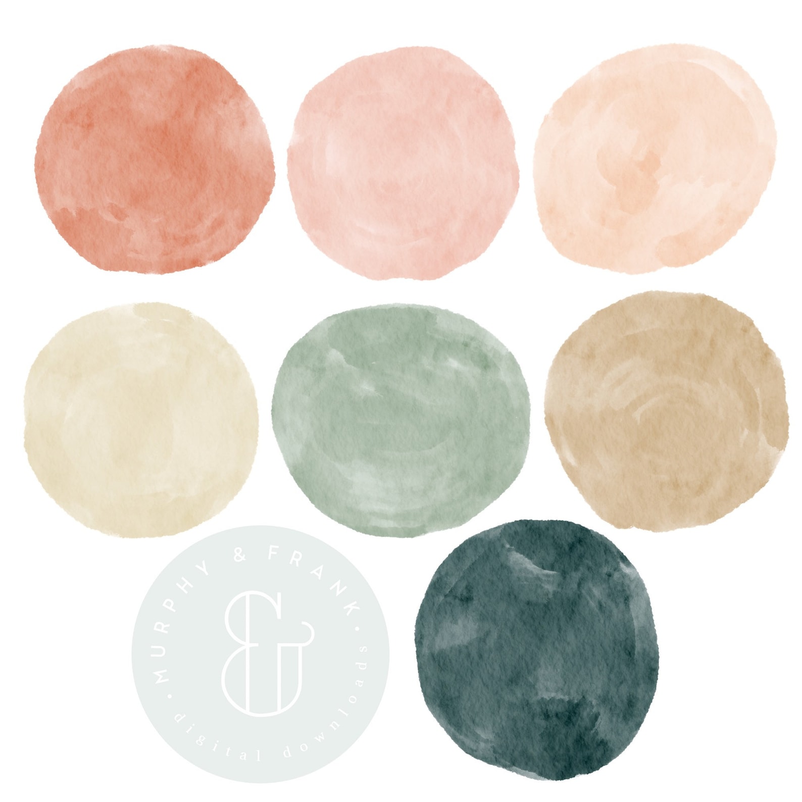 Watercolor Circle Clipart Png Circle Frames Clipart Shapes - Etsy