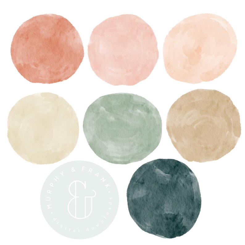 Watercolor Circle Clipart Png Circle Frames Clipart Shapes - Etsy