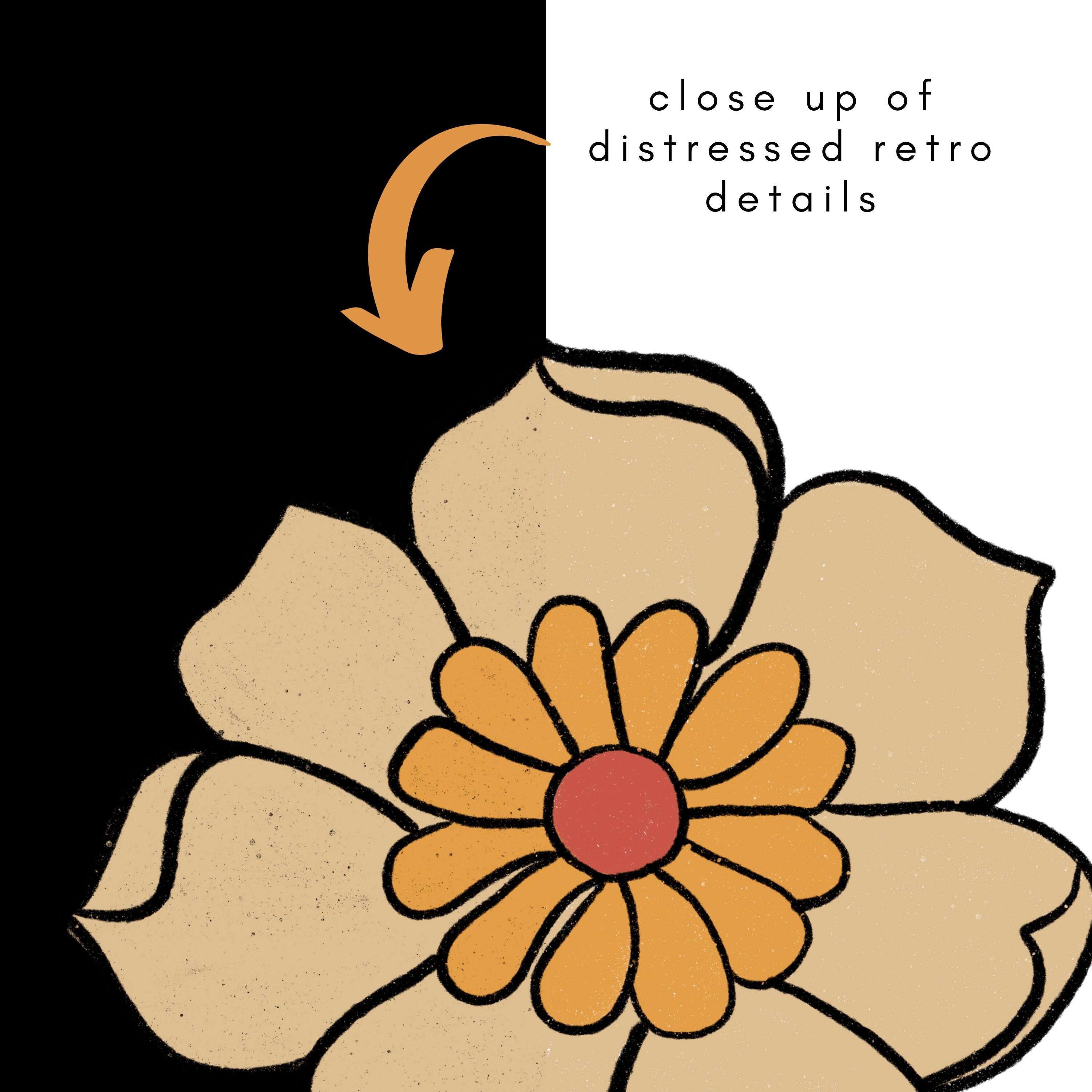 Retro Flowers Clipart, 70s Clipart, Boho Clipart, Hippie Clipart ...