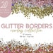 Glitter Borders Clipart, Glitter Confetti Border Overlay Png, Rose Gold ...