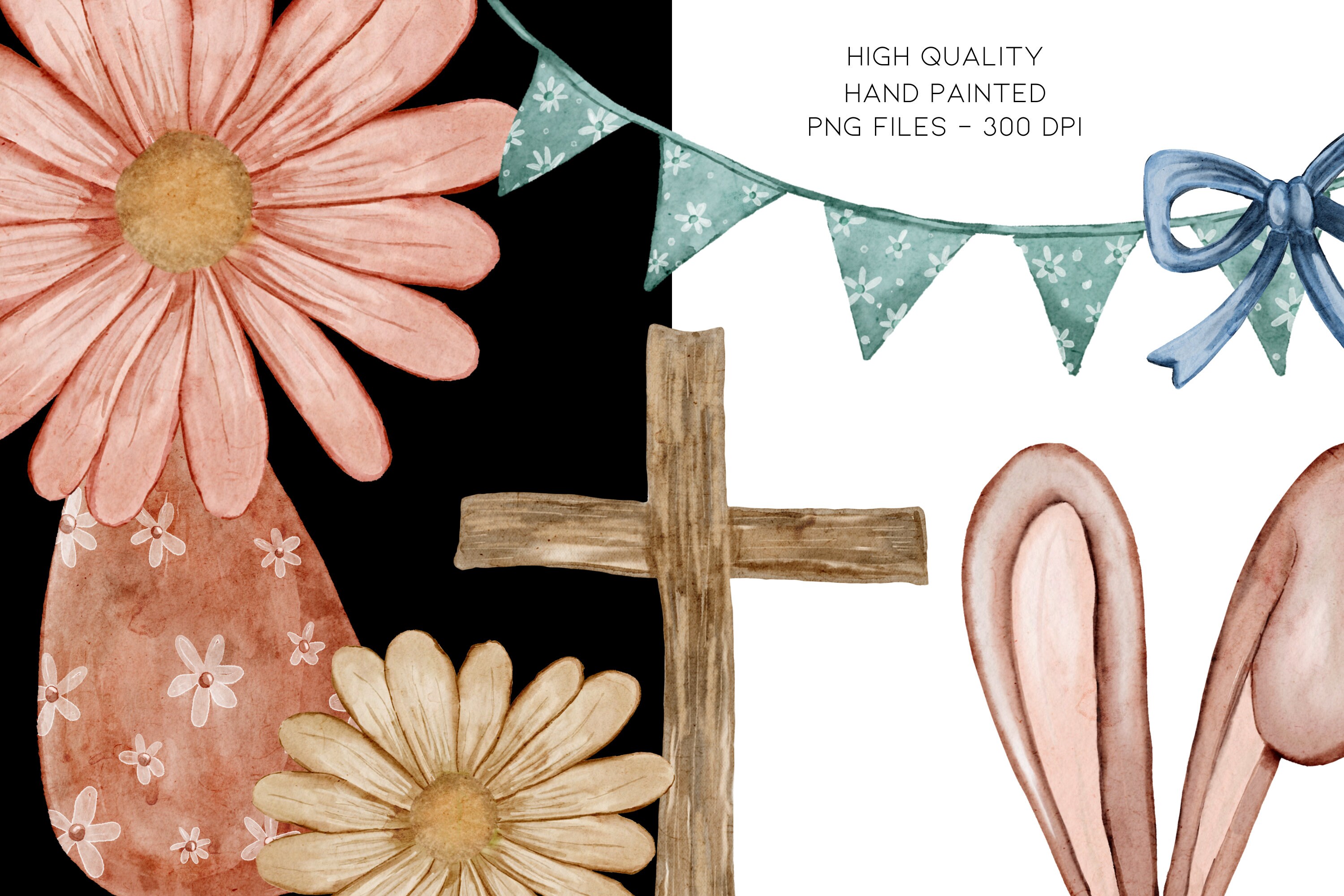 Watercolor Easter Clipart, Spring Clipart, Easter Clip Art, Watercolor ...