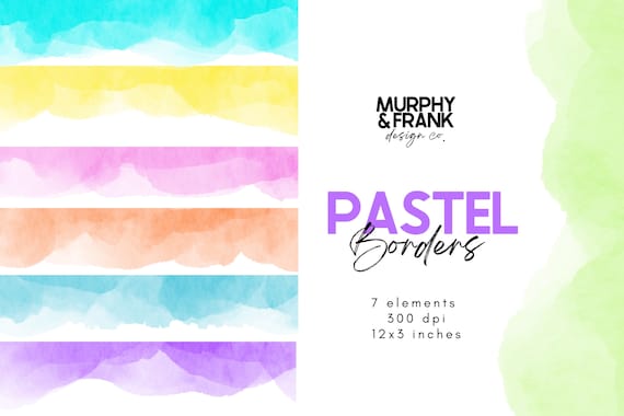 Frames Clipart Pastel Watercolor Borders Clipart Digital - Etsy Canada