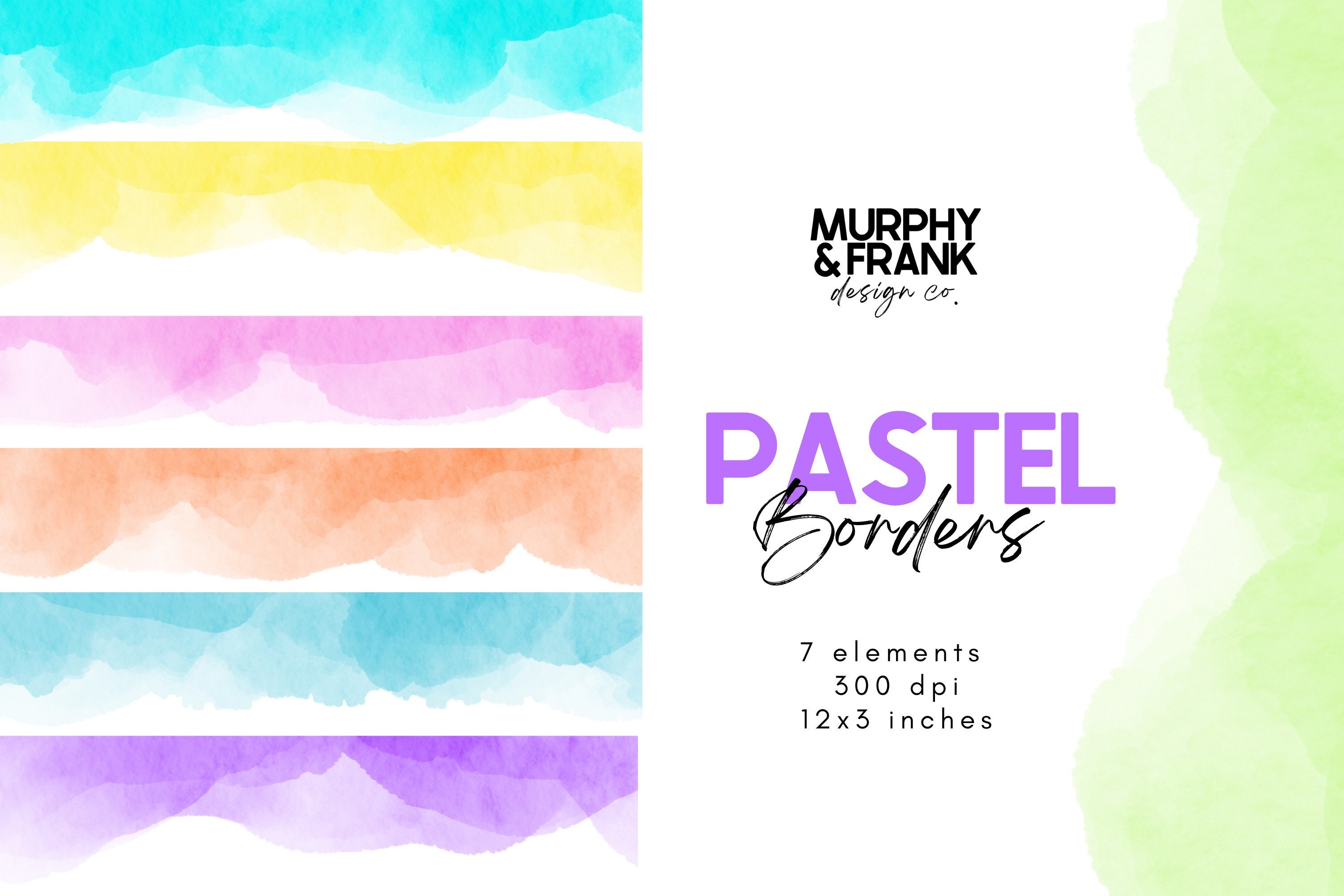Frames Clipart, Pastel Watercolor Borders Clipart, Digital Frames ...