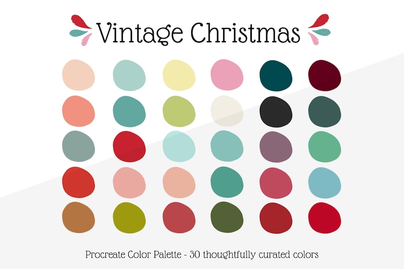 Christmas Procreate Color Palette, Mid Century Color Palette for ...