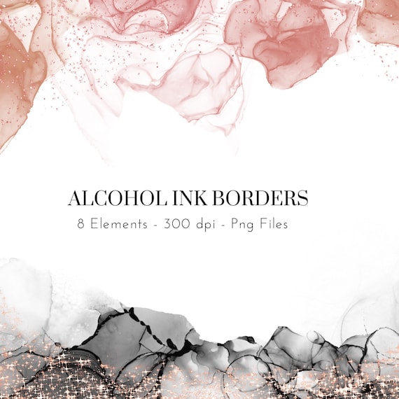 Alcohol Ink Clipart Borders Glitter Border Frames Border - Etsy