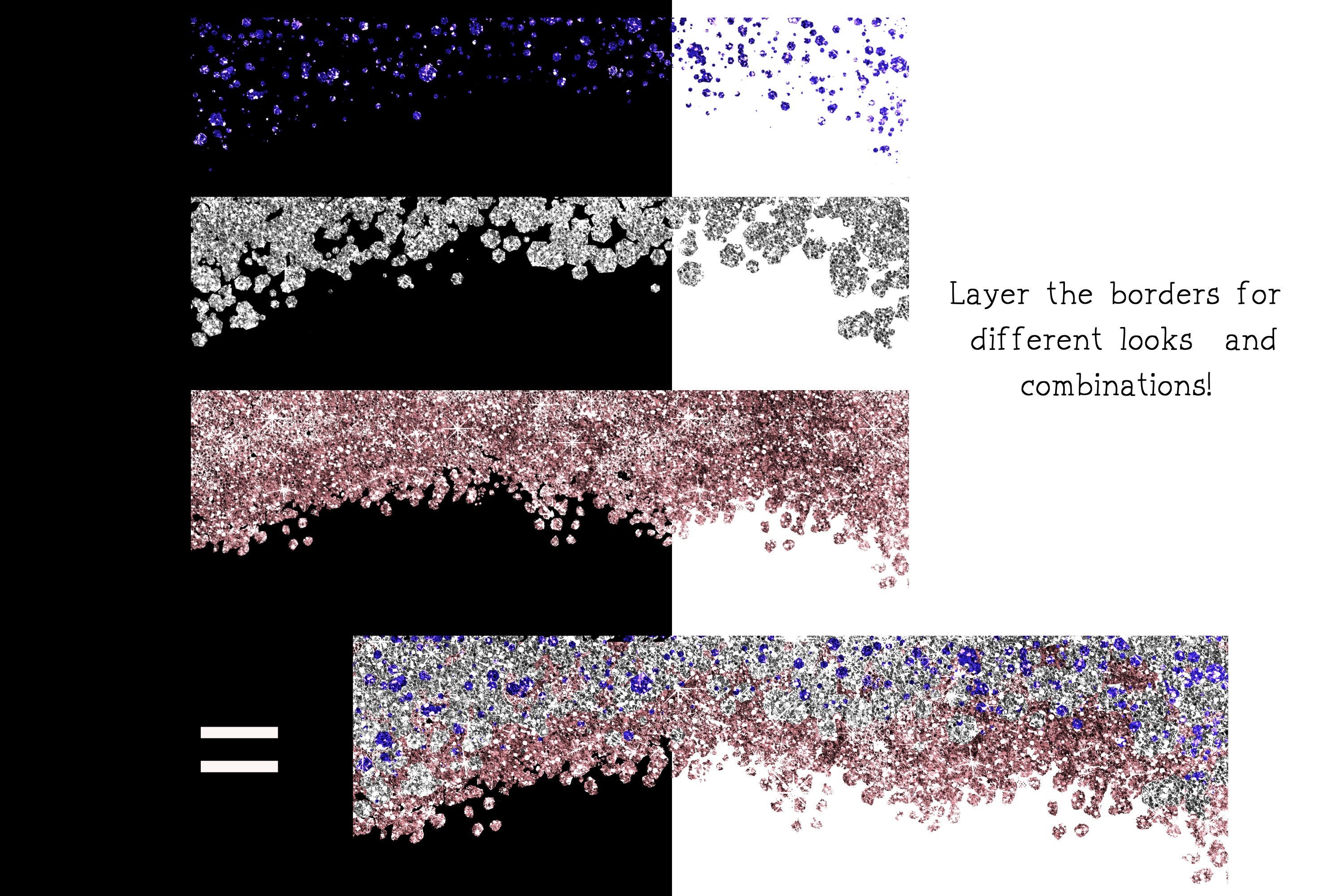 Glitter Borders Clipart, Glitter Confetti Border Overlay Png, Rose Gold ...