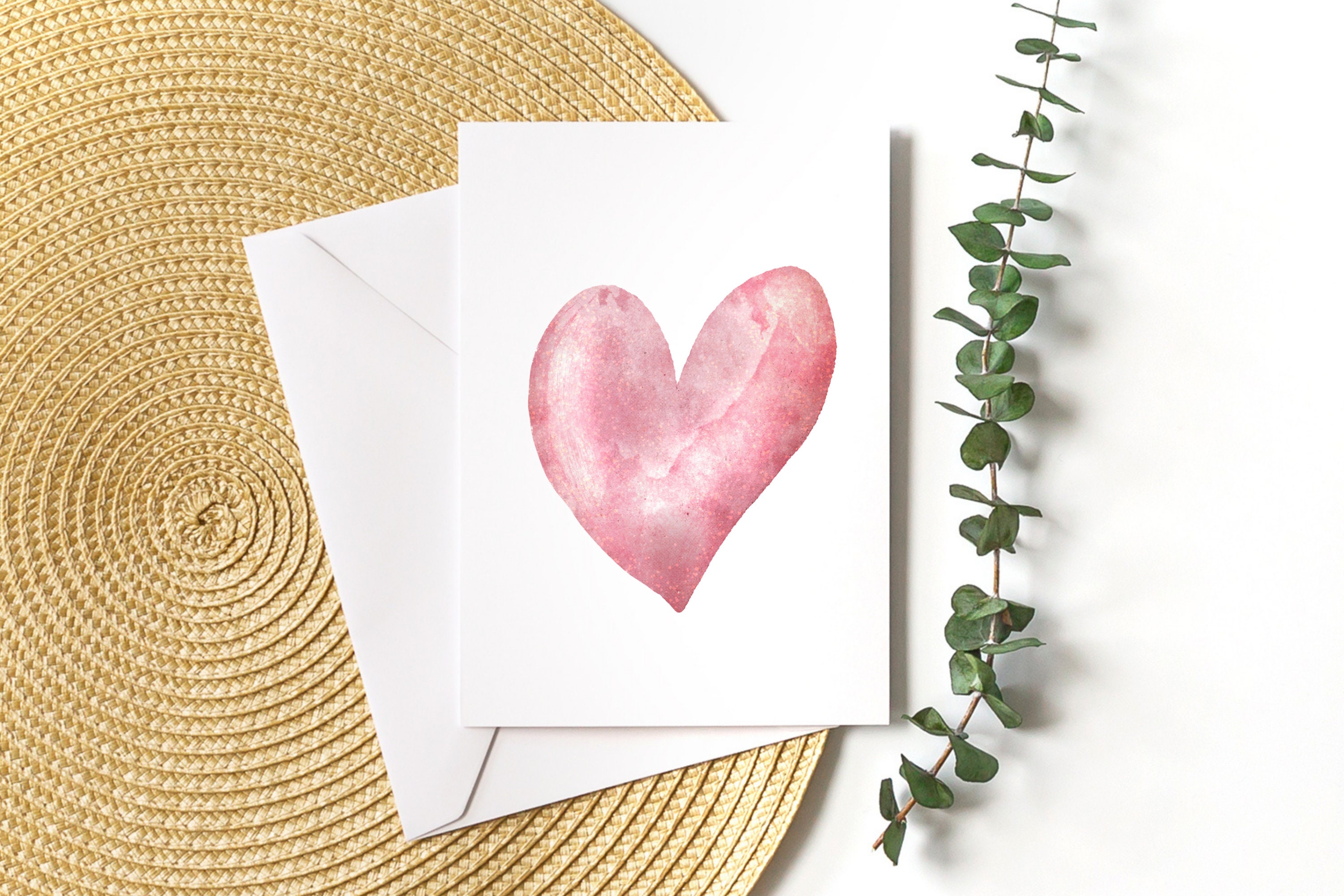 Watercolor Heart Clipart, Pink Vintage Hearts Clip Art, Valentines Day ...