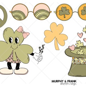Retro Clipart, St Patricks Day Clipart, Spring Clipart, Retro St ...