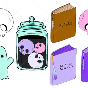 Pastel Halloween Clipart, Pastel Goth Clipart, Spooky Pastel Goth Png ...