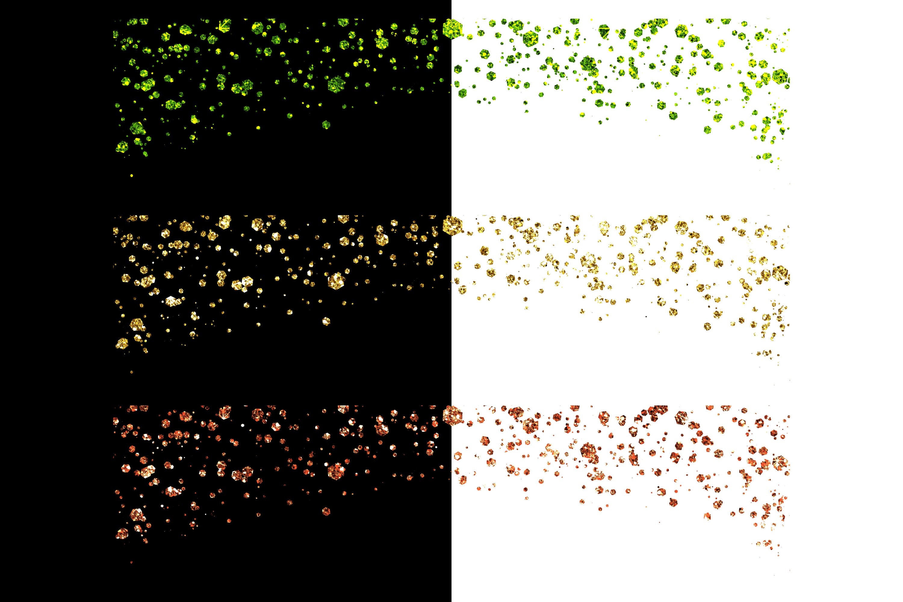 Glitter Borders Clipart, Glitter Confetti Border Overlay Png, Rose Gold ...