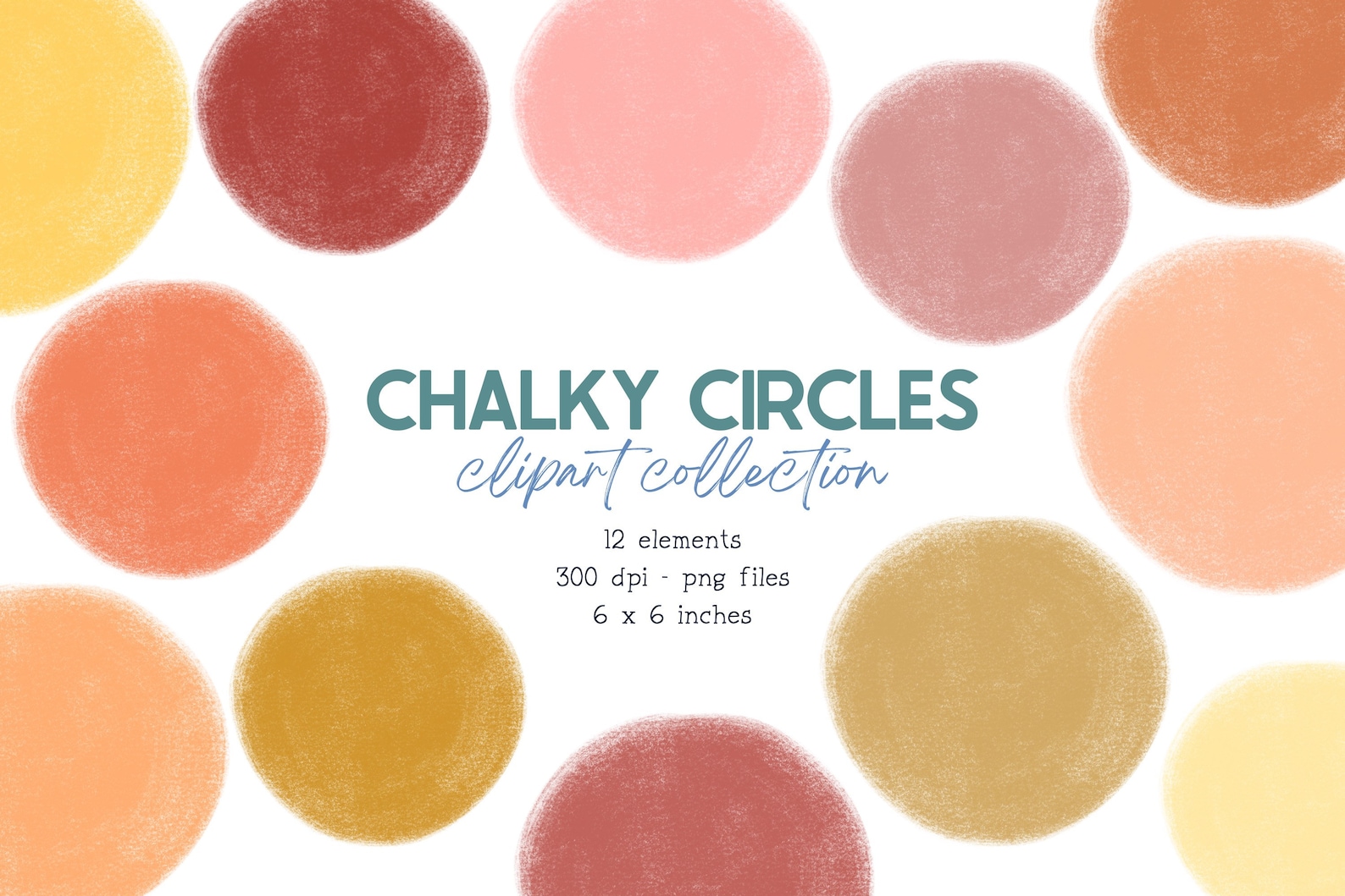Circle Clipart, Circle Backgrounds, Chalk Clipart Circle, Textured ...