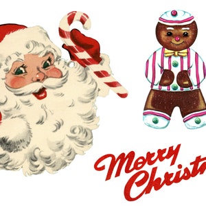 Vintage Santa Clipart, Vintage Christmas Clipart, Retro Santa Png ...