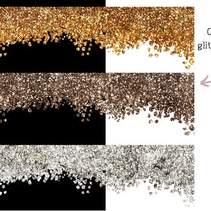 Glitter Borders Clipart, Glitter Confetti Border Overlay Png, Rose Gold ...