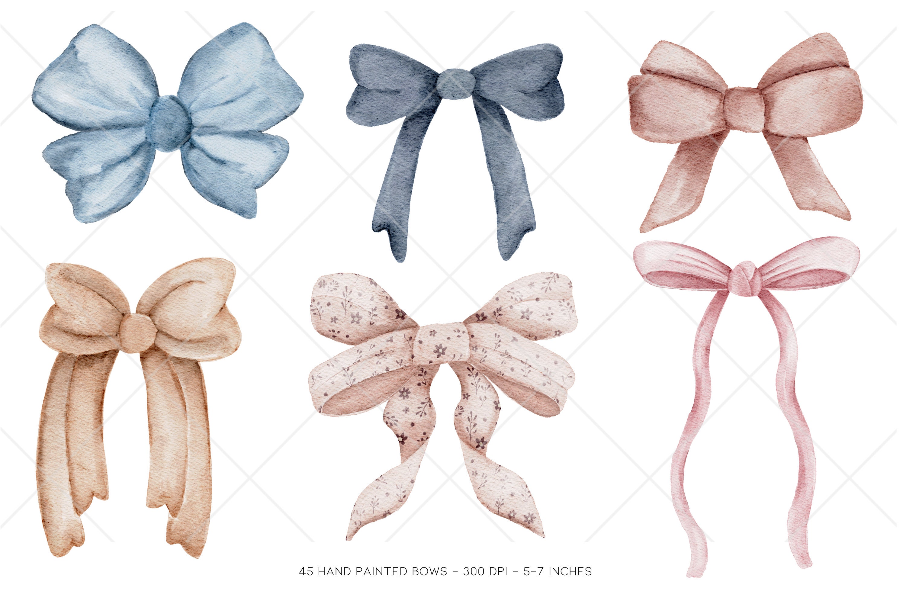 Watercolor Bows Clipart, Bow Png, Ribbon Clipart, Pink Bow Clipart ...