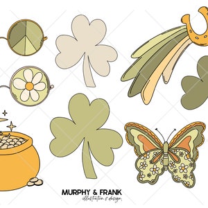 Retro Clipart, St Patricks Day Clipart, Spring Clipart, Retro St ...
