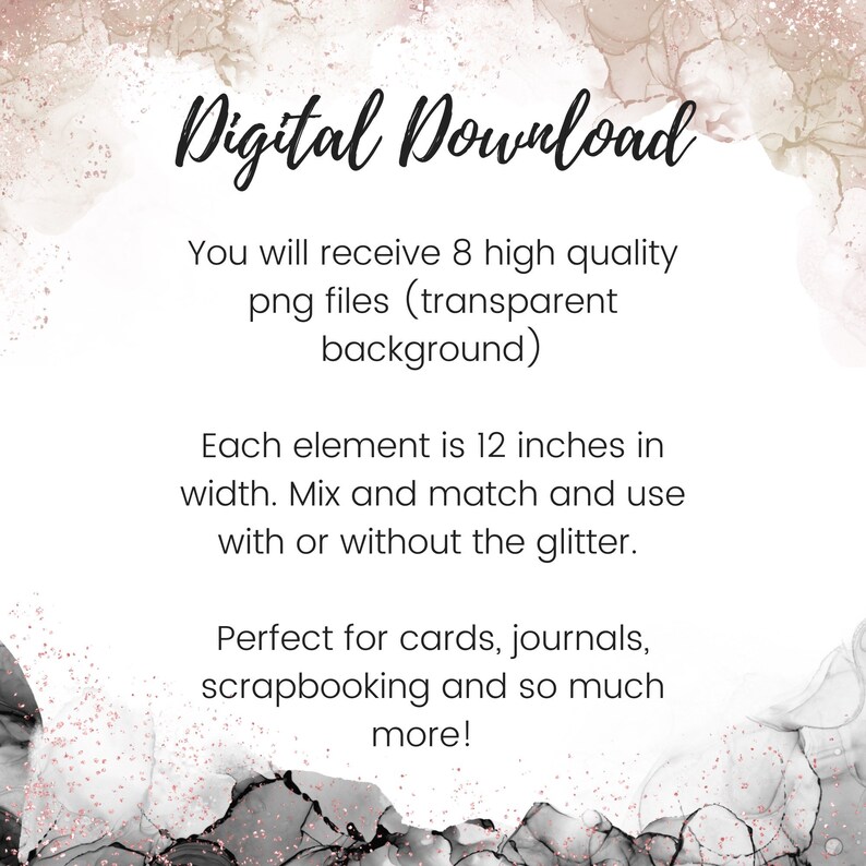 Alcohol Ink Clipart Borders, Glitter Border Frames, Border Clip Art ...