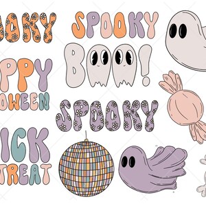 Groovy Halloween Clipart, Groovy Clipart Bundle, Fall Clipart, Pastel ...