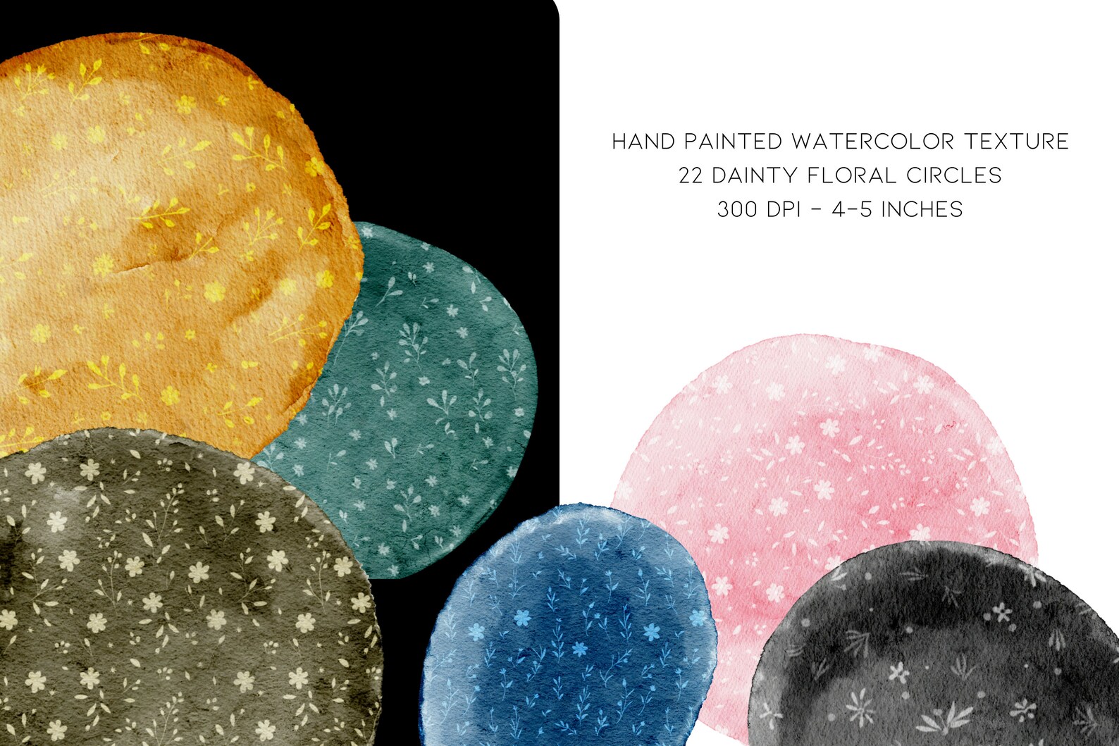 Watercolor Circle Clipart, Cottagecore Clipart, Circle Png, Abstract ...