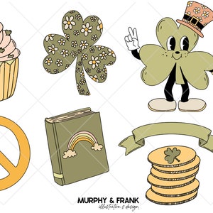 Retro Clipart, St Patricks Day Clipart, Spring Clipart, Retro St ...