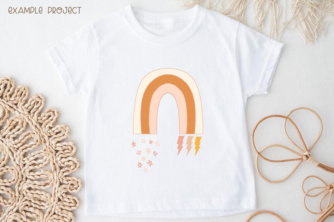 Boho Rainbow Clipart Retro Groovy Clipart Weather Clipart - Etsy