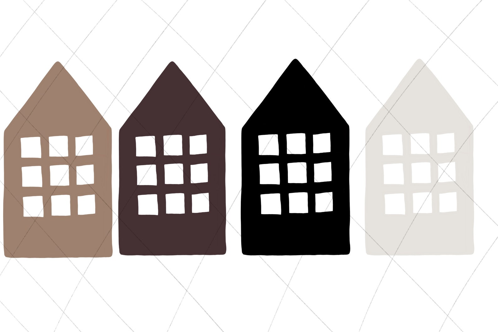 Winter Village Png, Scandinavian Christmas Png, Nordic Houses Clipart ...