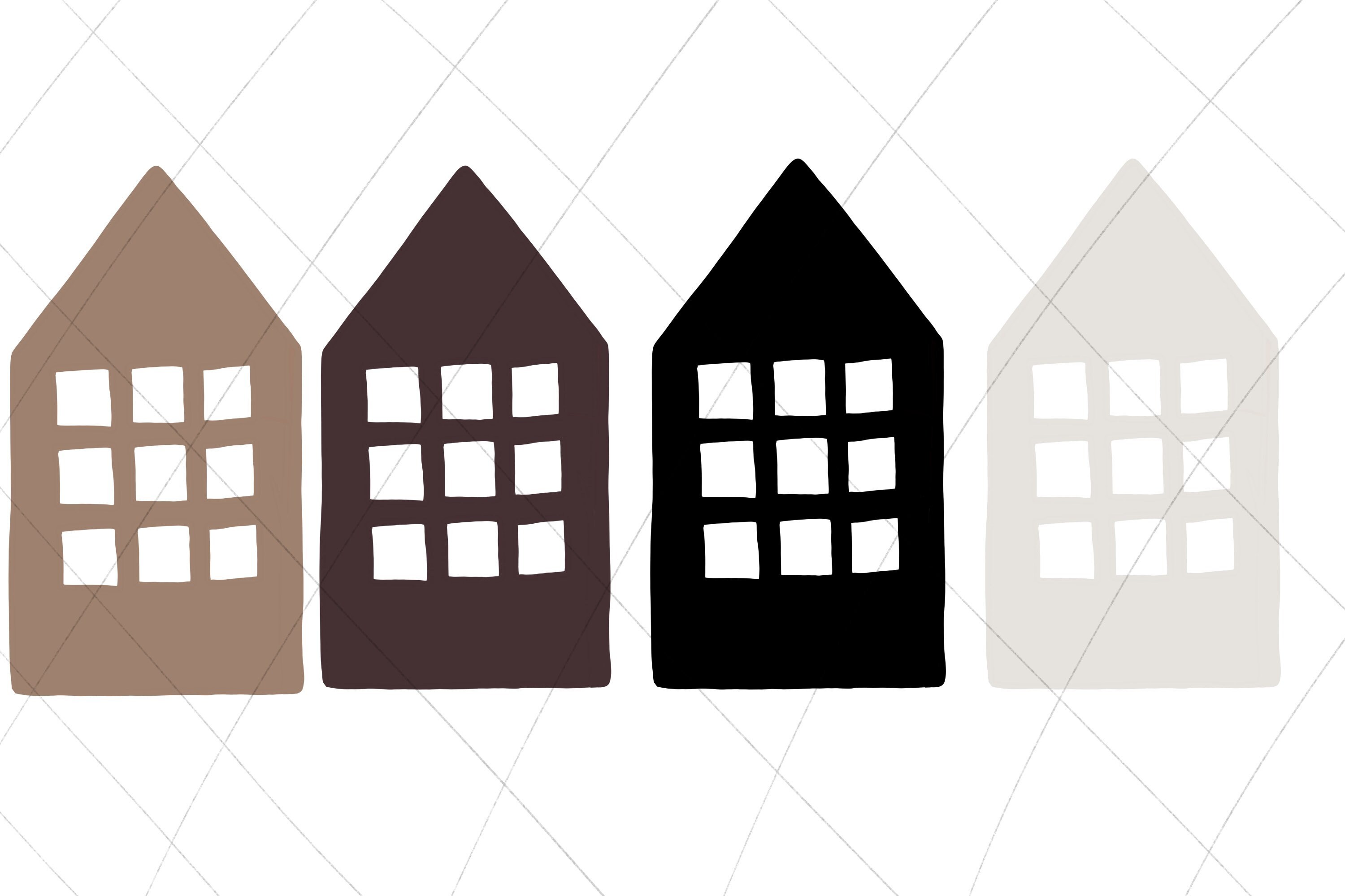 Winter Village Png Scandinavian Christmas Png Nordic Houses - Etsy